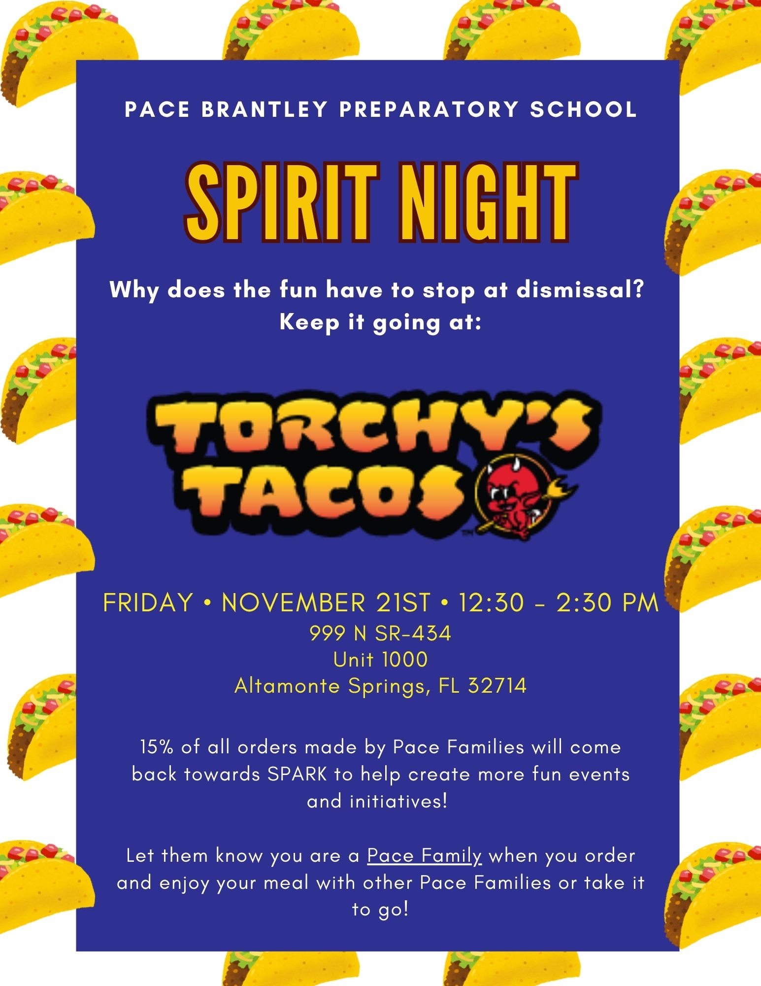 Spirit Night! Torchy's Tacos - Pace Brantley